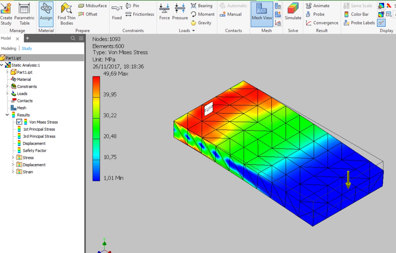 Inventor analysis results not showing - Autodesk Community