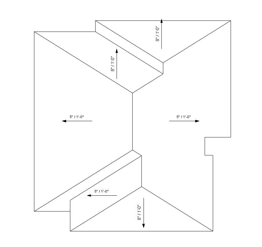 Solved: build a roof with 2 slopes and wall higher on one side ...
