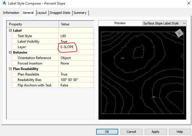 Solved: Surface Slope Label on Layer not in style - Autodesk Community
