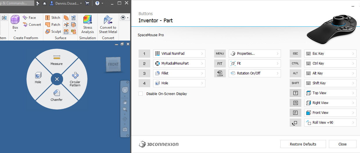 Gelöst: Inventor: 3D Connexion Radialmenü - Autodesk Community