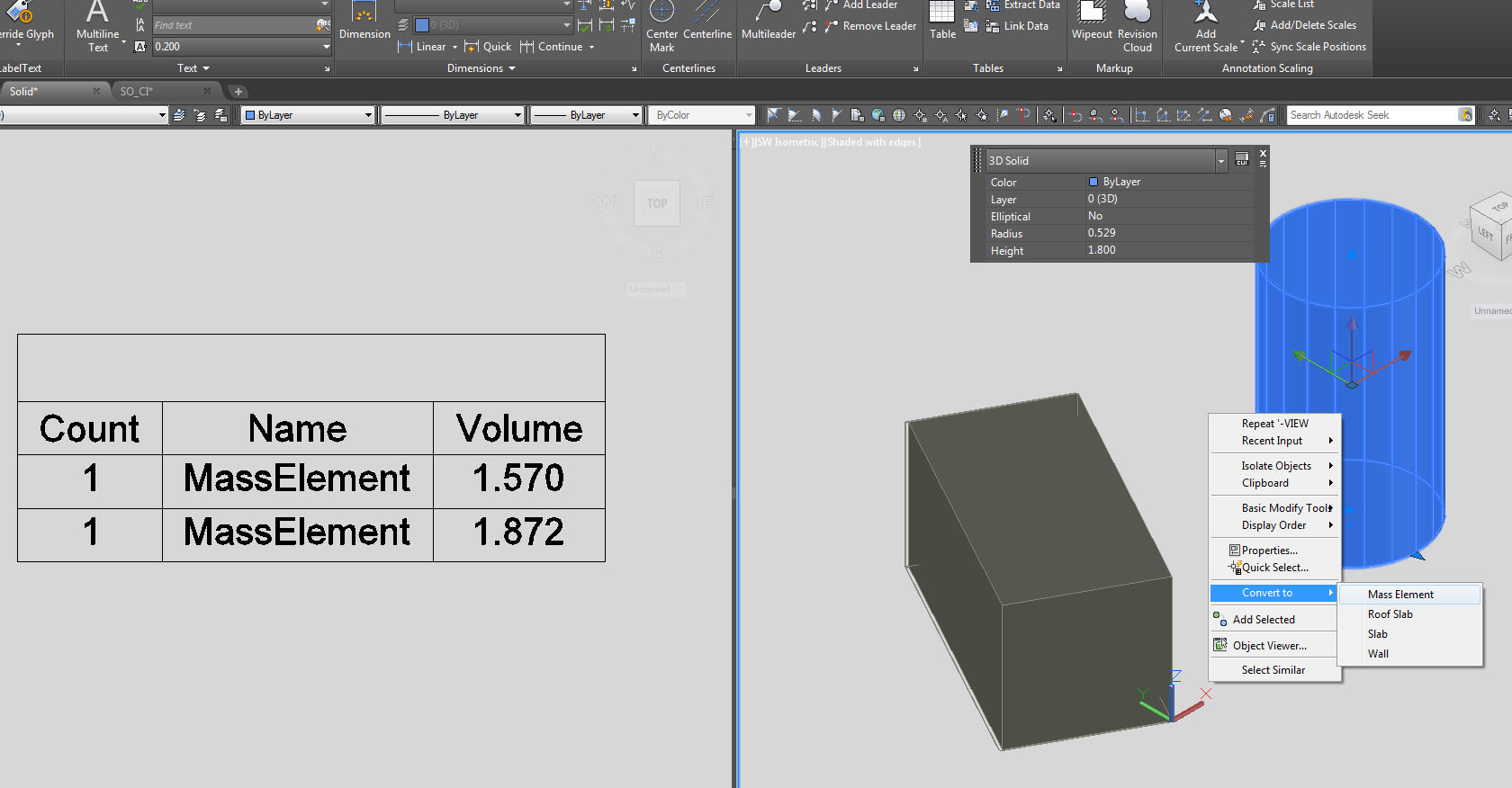 Solid Volume - Leaders or tables - Autodesk Community