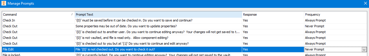 Inventor Vault Prompts Settings & Vault Prompts settings: Via API ...