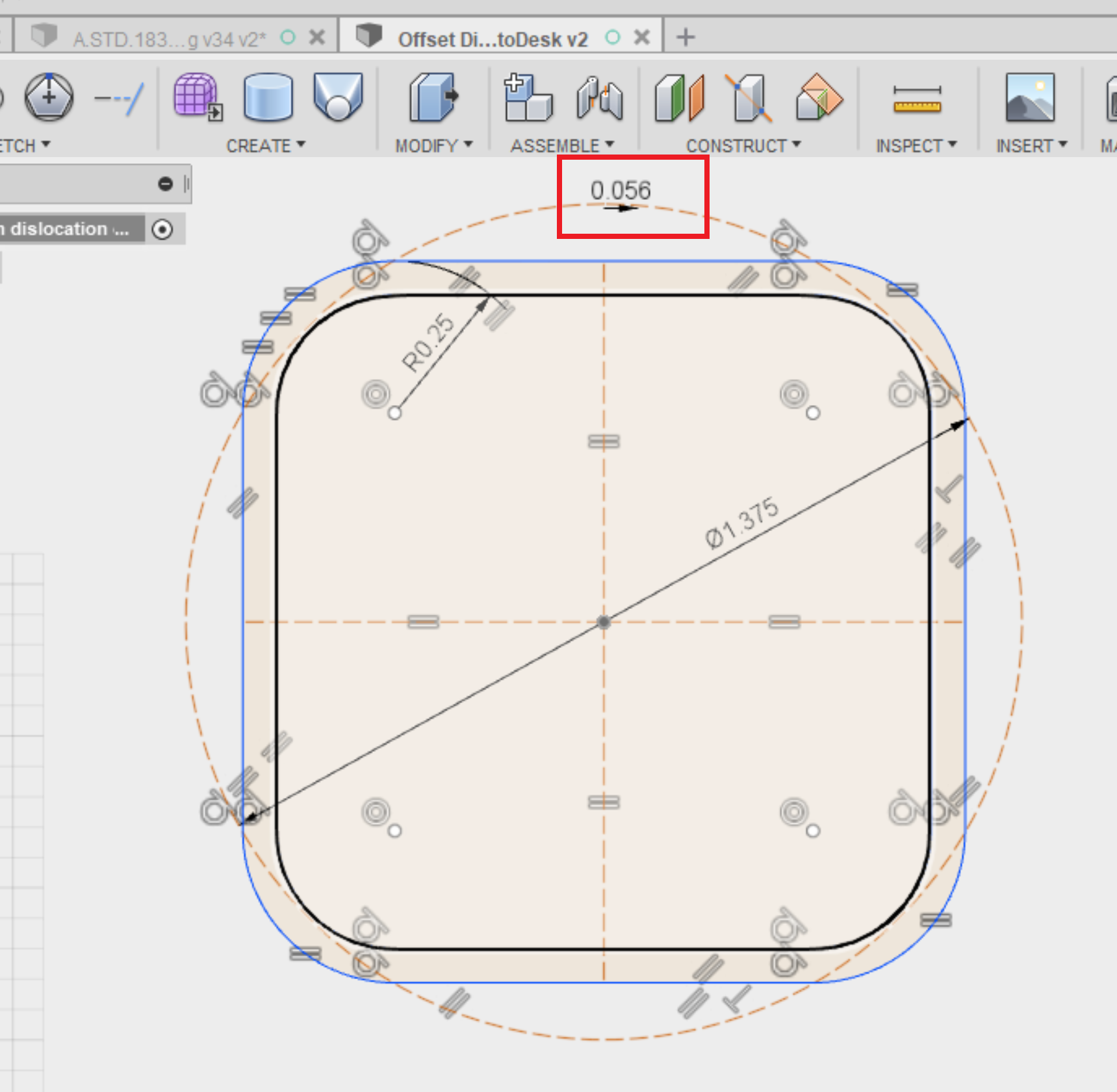 Offset Dimension dislocated from Sketch? - Autodesk Community