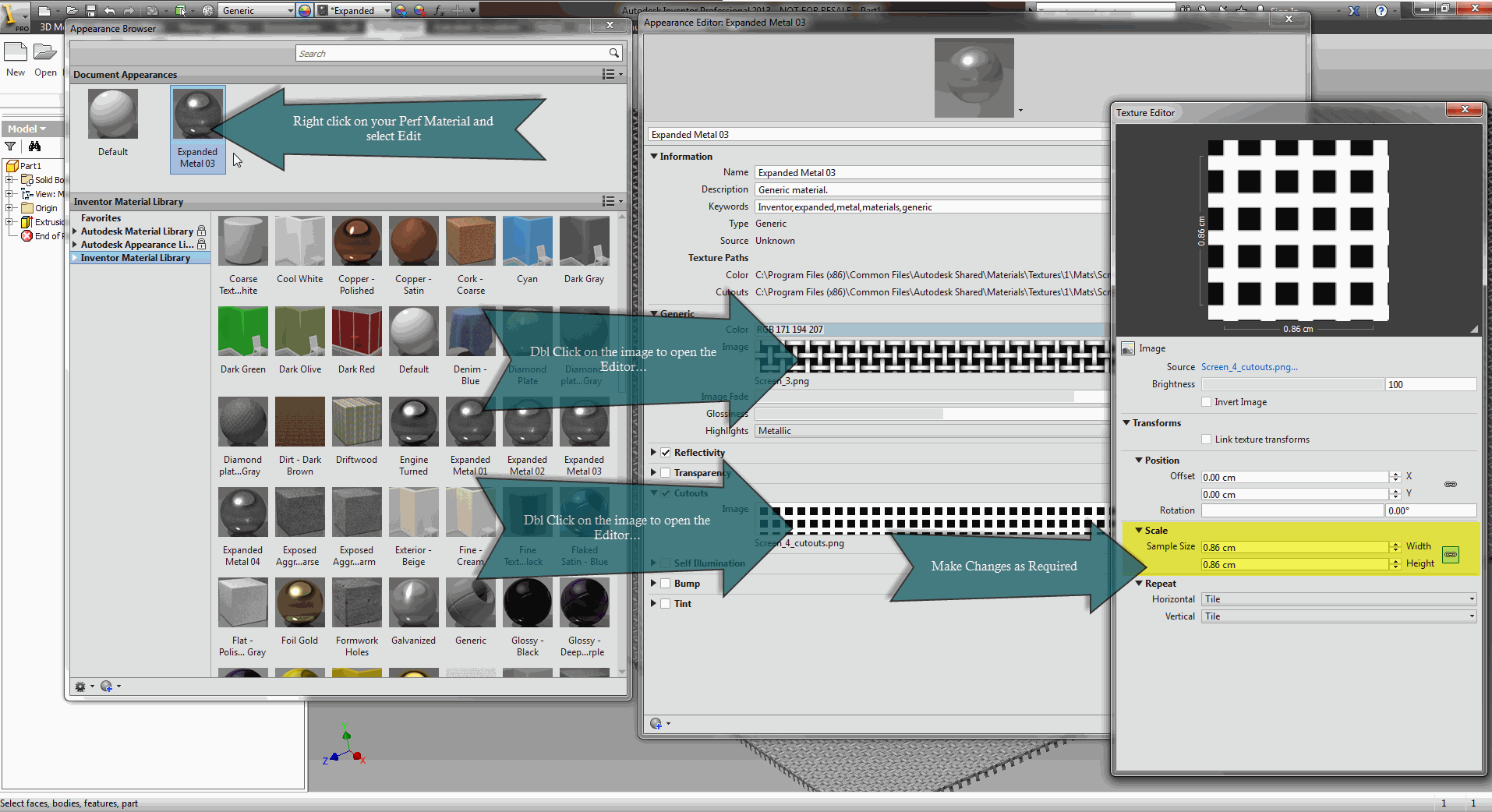 perf (mesh) apperance scale factor - Autodesk Community