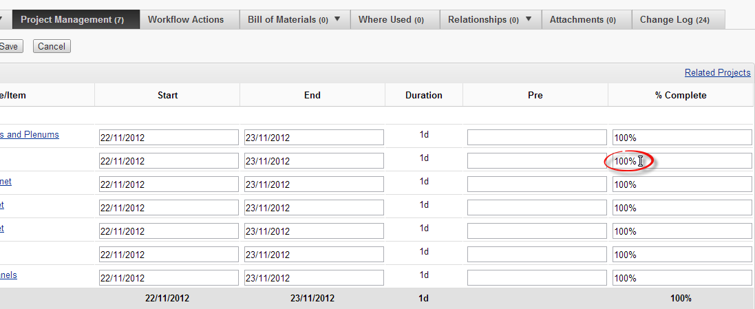 PM % Complete selection problem - Autodesk Community