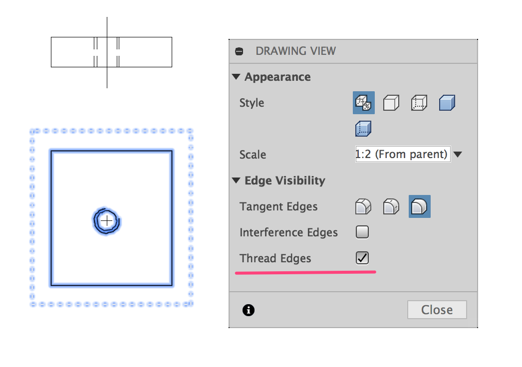 Tapped Hole in drawing - Autodesk Community