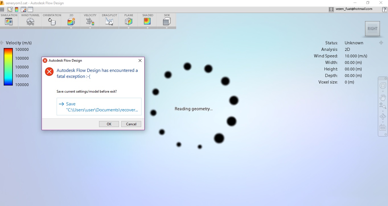 autodesk flow design has encountered a fatal exception ? - Autodesk Community