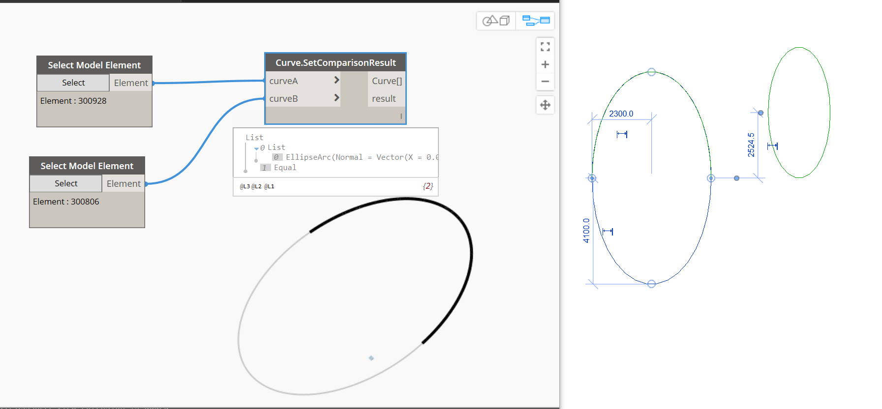 SetComparisonResult incorrectly returns Equal with elliptical arcs - Autodesk Community