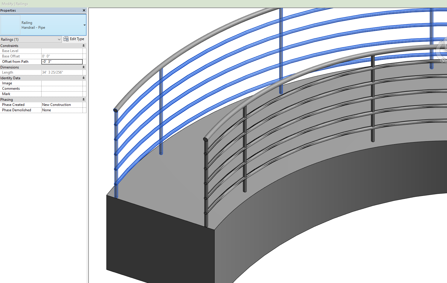 Circular rails on a sloped and curved host... - Autodesk Community