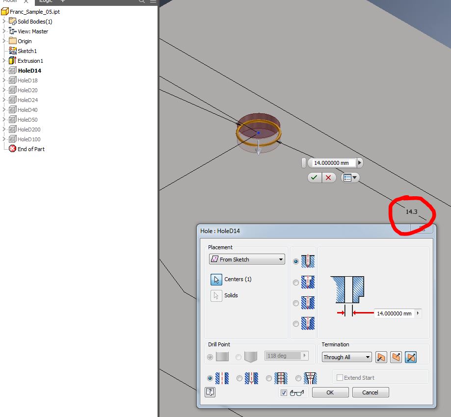 Solved Ilogic To Convert Circles To Holes Autodesk Community 