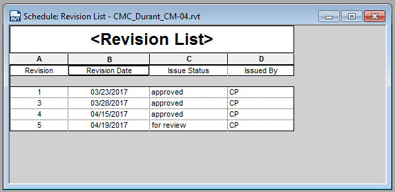 Solved Is It Possible To Create A Schedule For Revisions Autodesk 