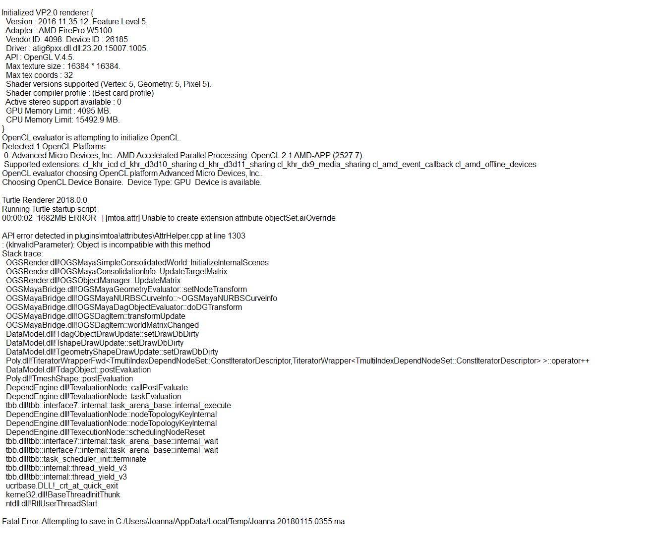 Solved: Maya 2018 fatal error, attempting to save in error - Page 4 - Autodesk Community
