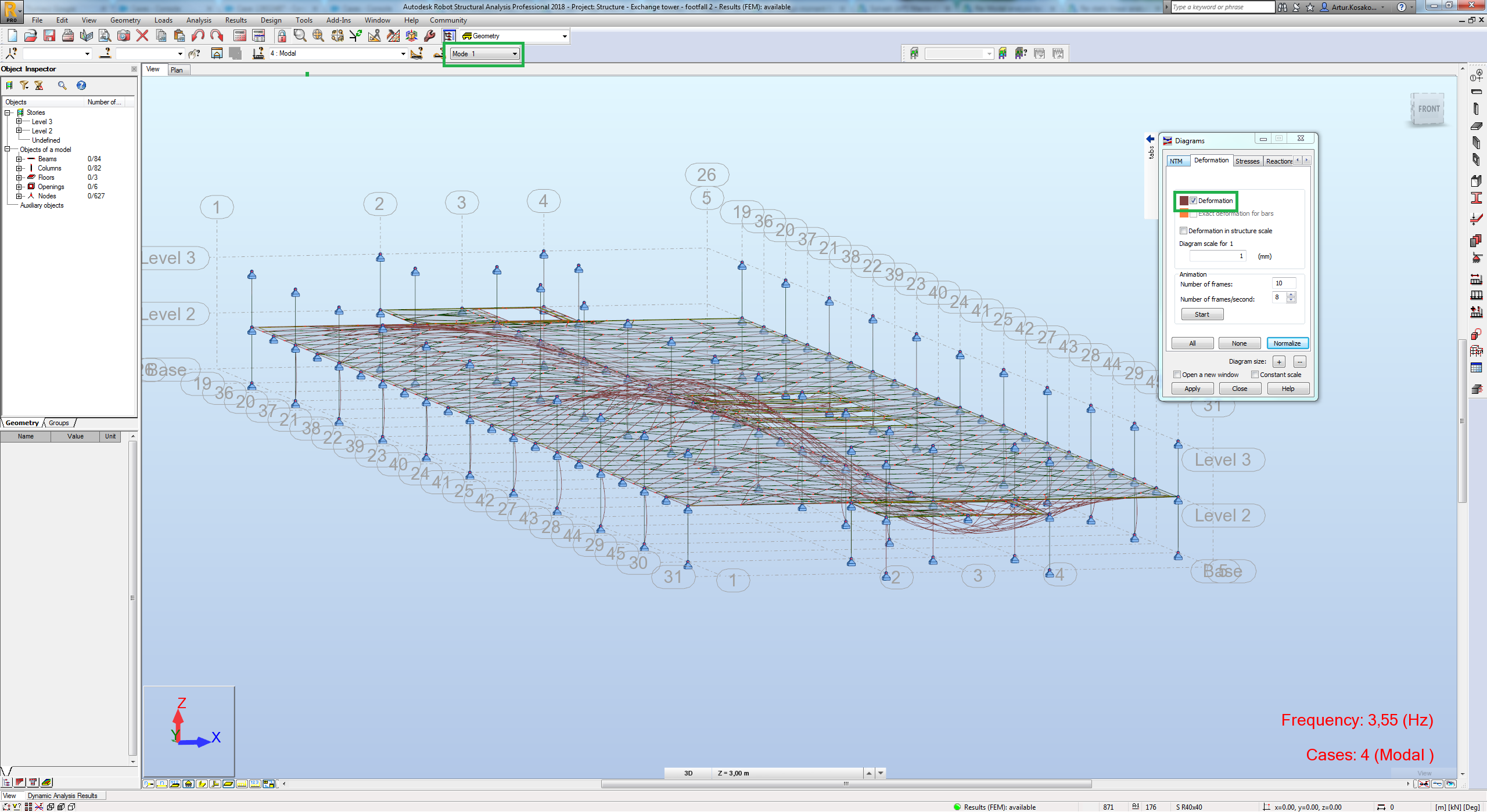 Modal analysis- primary beam mode and secondary - Autodesk Community