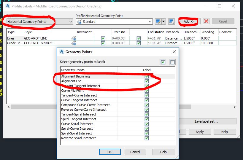 Profile View-Horizontal Geometry - Autodesk Community