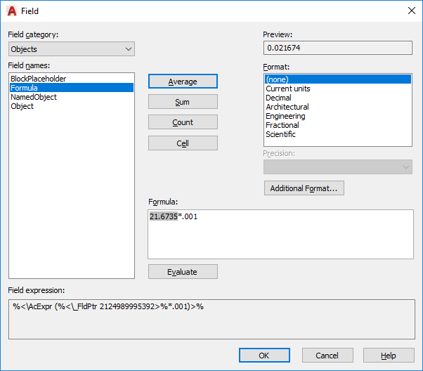 Solved: Field Conversation Factor-Default Setting - Autodesk Community