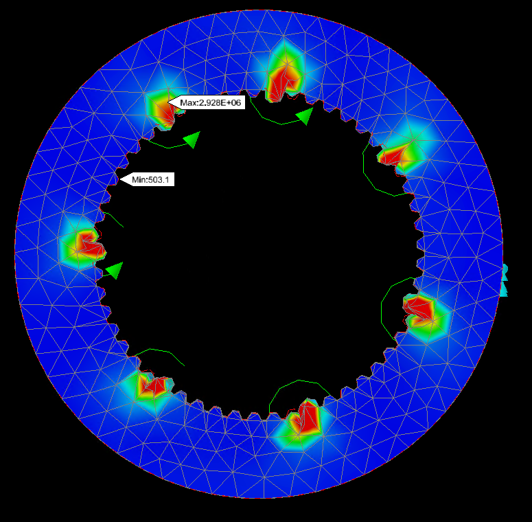 Solved: Applying Moment to Multiple Spline Teeth about the Center ...