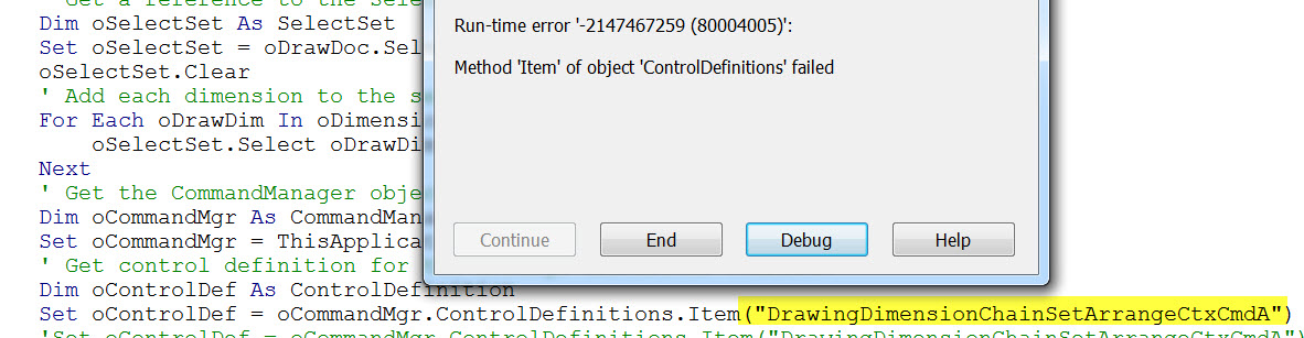 Solved: VBA Arrange Chain Dimension Set - Autodesk Community