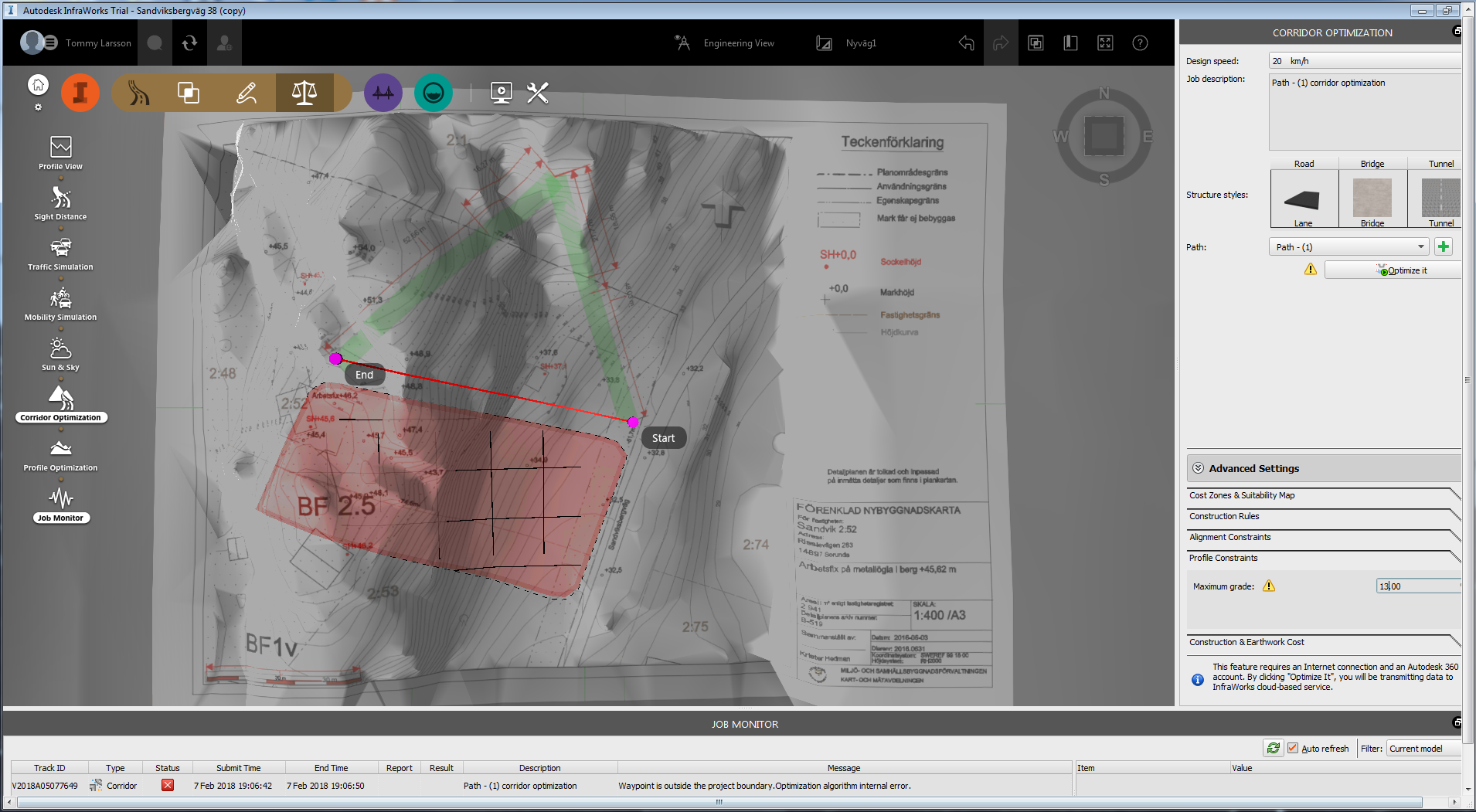 Corridor optimization fails - Autodesk Community