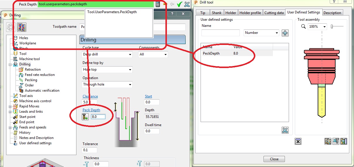 Save / Load Peck depth to / from drill tool cutting data - Autodesk ...