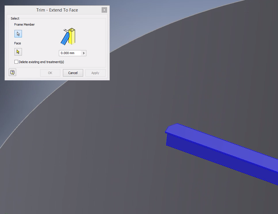 Trim Extend Frame Generator Members To Members With Curved Faces