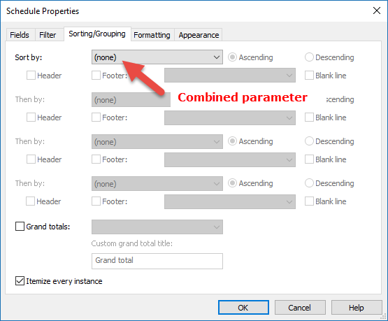 Use Combined parameters in Schedule Filters and Sorting. - Autodesk ...