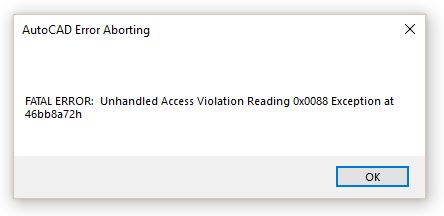 AutoCAD Fatal Error - Autodesk Community