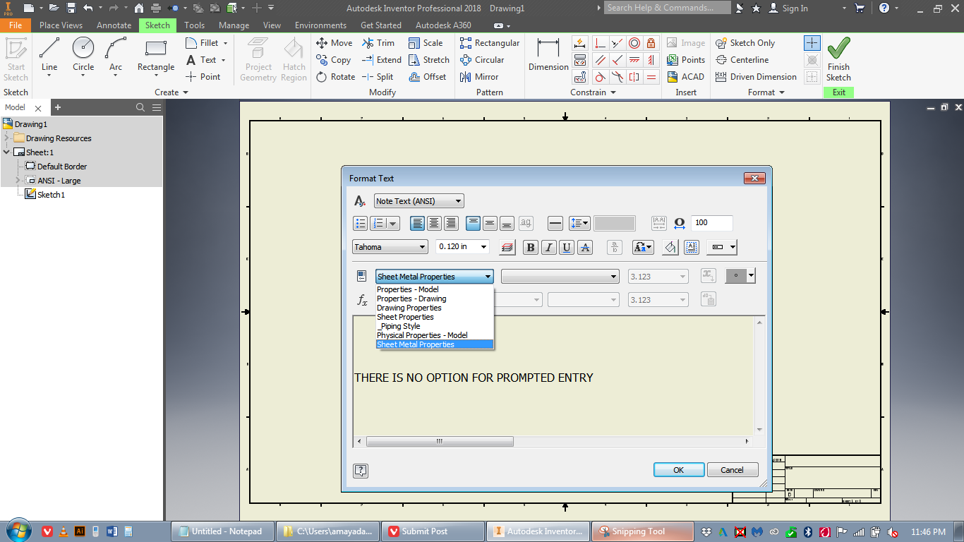 Solved: Prompted Entry missing in Create Text Window. - Autodesk Community