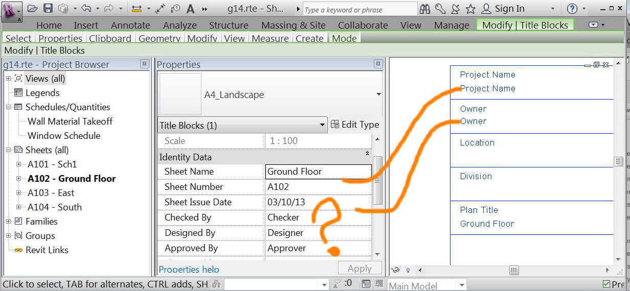 Solved: Filling out parameters of title block of sheets ALL at a time, - Autodesk Community
