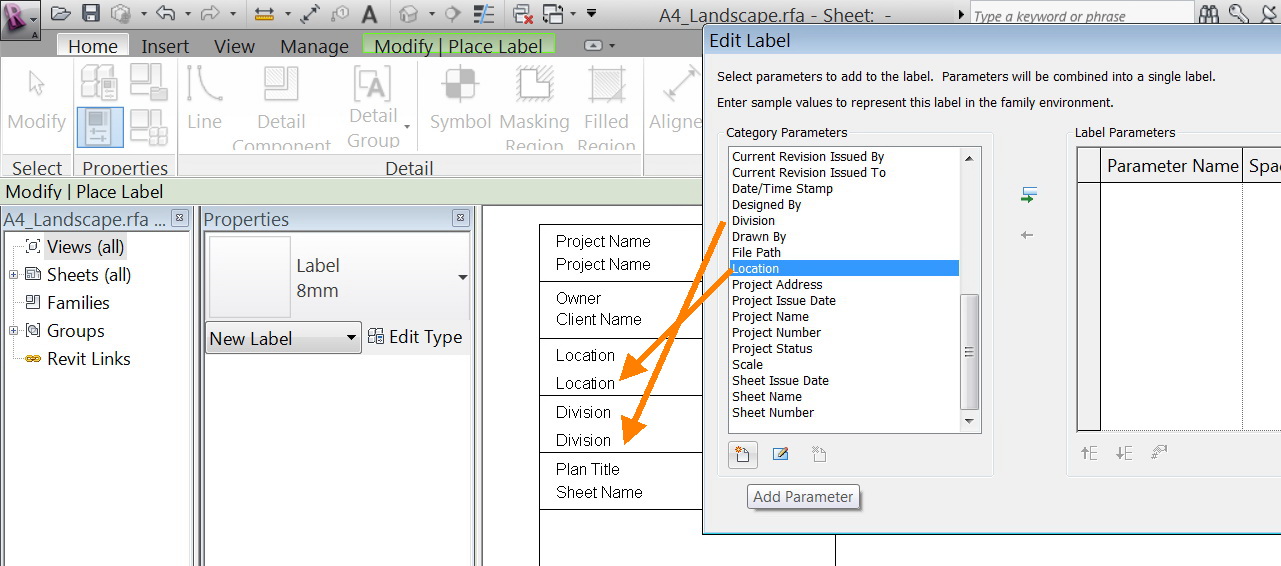 Solved: Filling out parameters of title block of sheets ALL at a time, - Autodesk Community