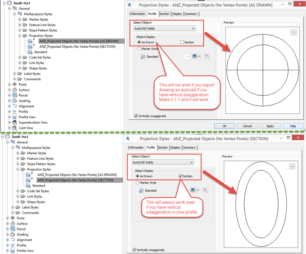 3d solids projected into profile problems - Autodesk Community