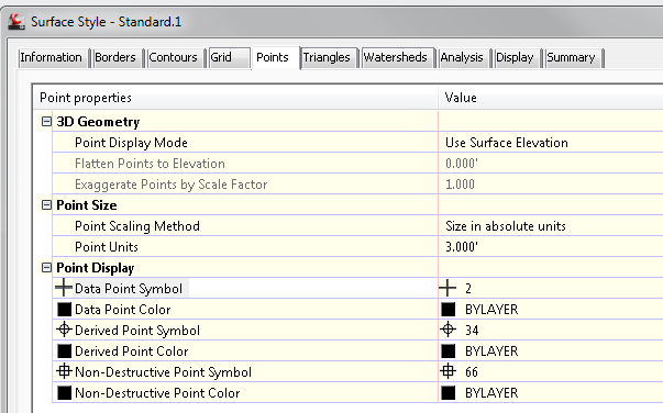 Surface points added from file, can I change their style ? - Autodesk ...
