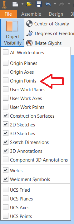 Solved: How to remove a component yellow origin dot in assembly - Autodesk Community