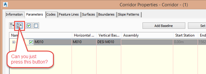 Corridor Properties Dialog Box - Autodesk Community