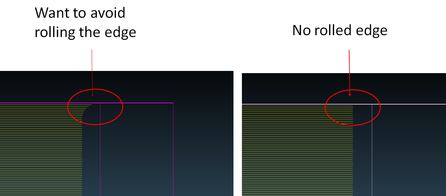 Solved: How to prevent rolled edges in feature machining? - Autodesk ...