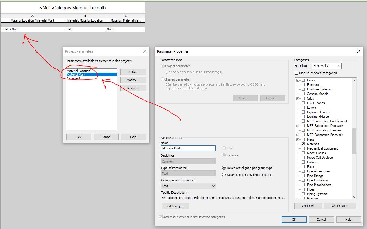 Solved: Combined Parameters in Multi-Category Material Take-Off Schedule - Autodesk Community