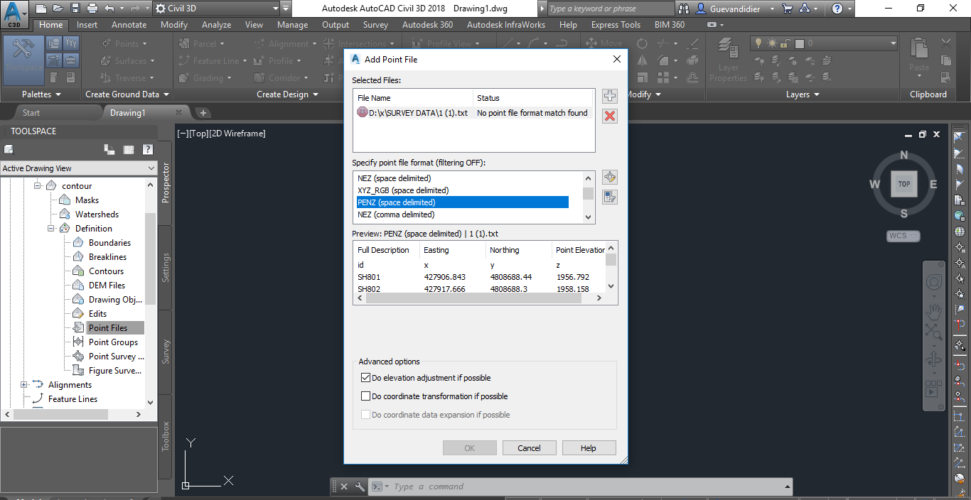 Solved: Import Points - no point file format match found - Autodesk Community