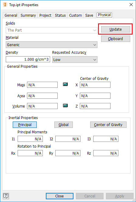 Solved: how do you calculate weight in inventor through Iproperties ...