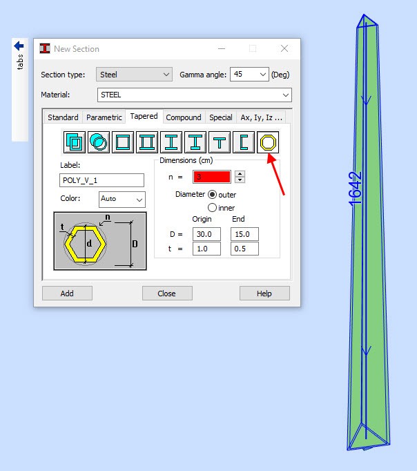 Pole with triangular steel cross section - Autodesk Community