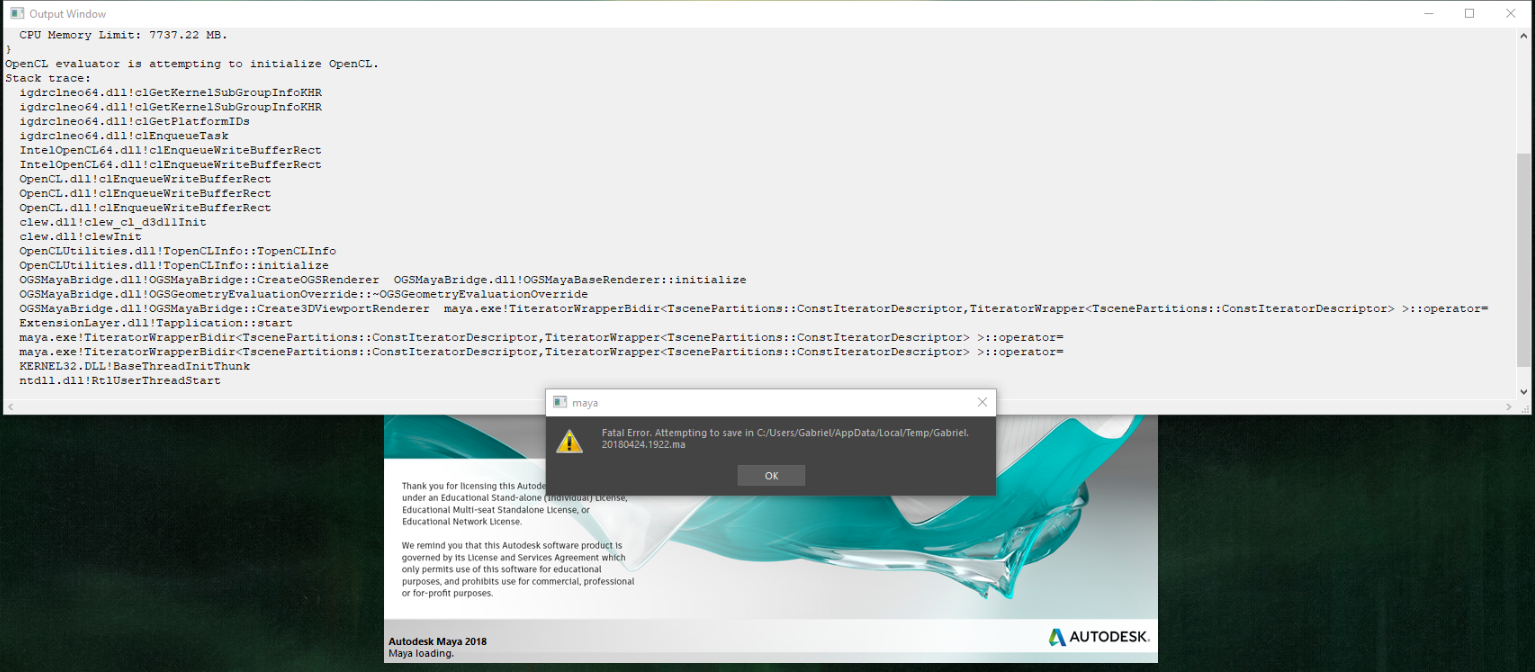 Solved: Maya 2018 fatal error on startup - Autodesk Community