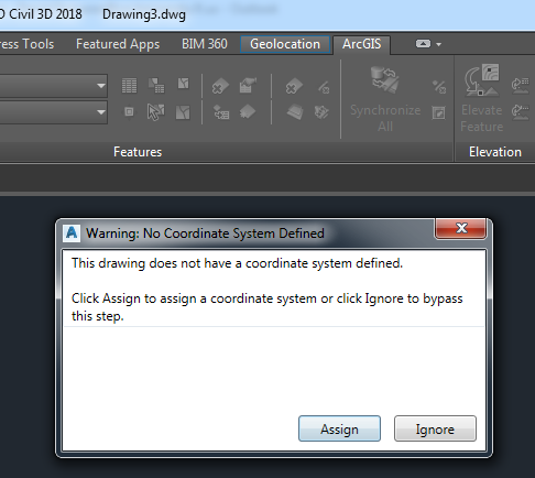 ArcGIS for AutoCAD - Warning: No Coordinate System Defined - Autodesk ...