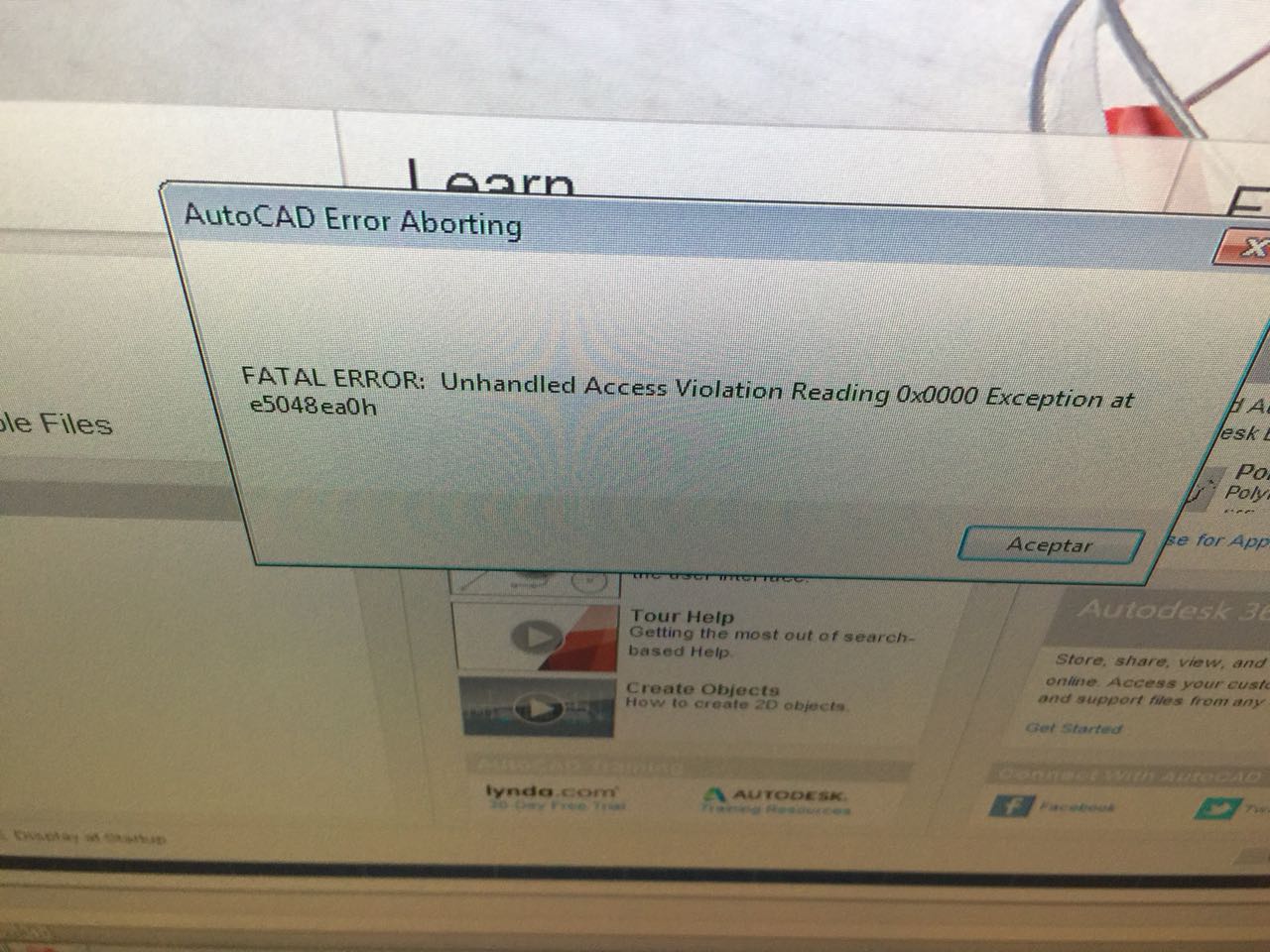 Error Fatal Autocad 2014 - Autodesk Community