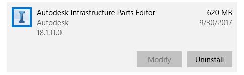 2019 Infrastructure Parts Editor - Open failure - Autodesk Community