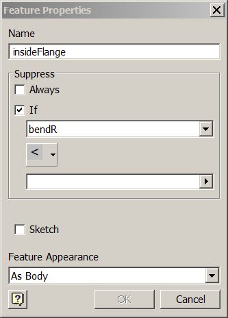 Boolean parameter to control suppression of features - Autodesk Community