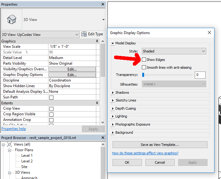 Solved: Modify "Show Edges" of Graphic Display Options - Autodesk Community