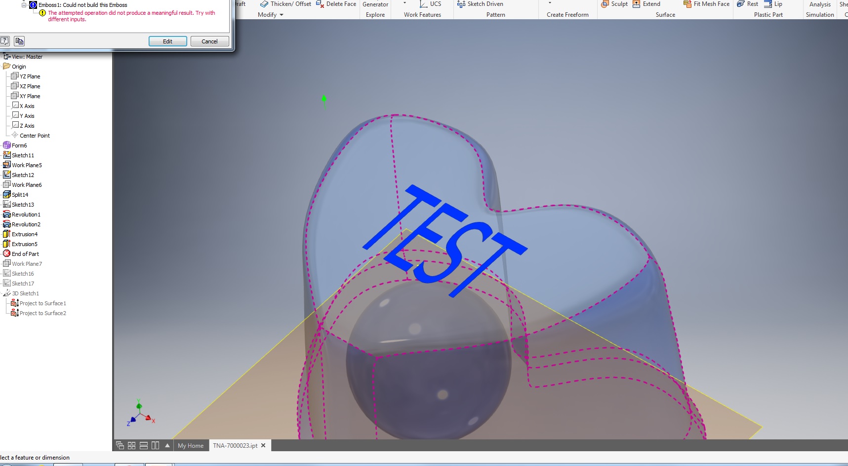 Solved: HOW TO EXTRUDE/EMBOSS TEXT ON A FREE FORM BODY - Autodesk Community