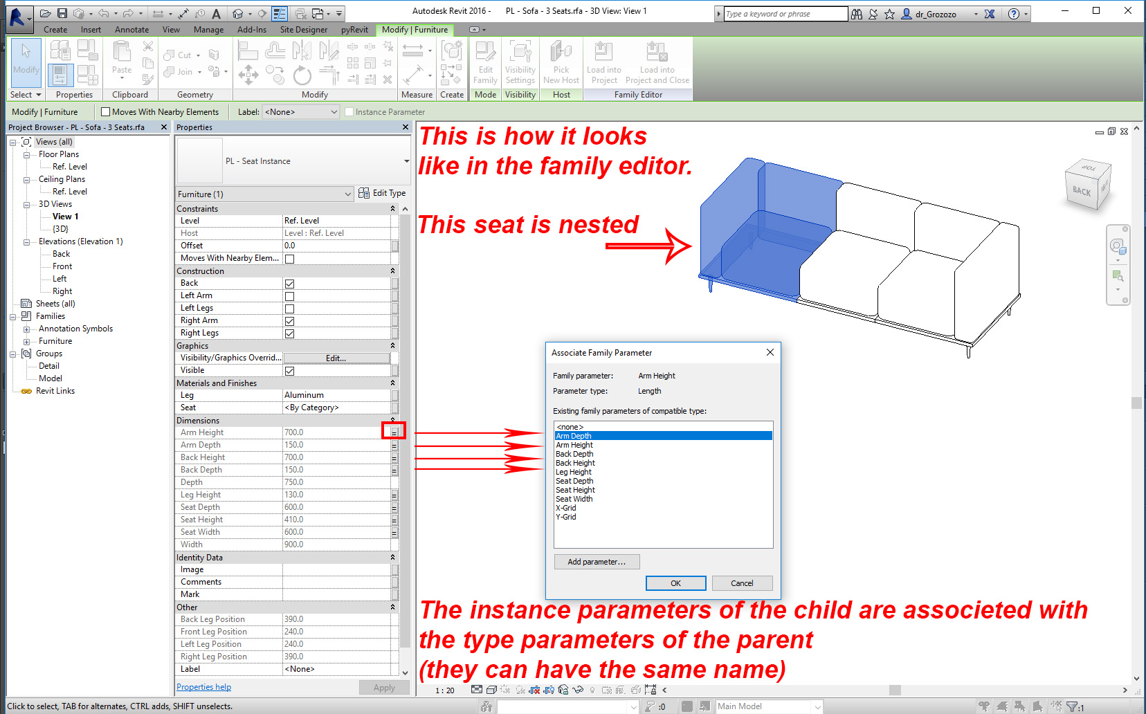 Can't associate family parameters - Autodesk Community