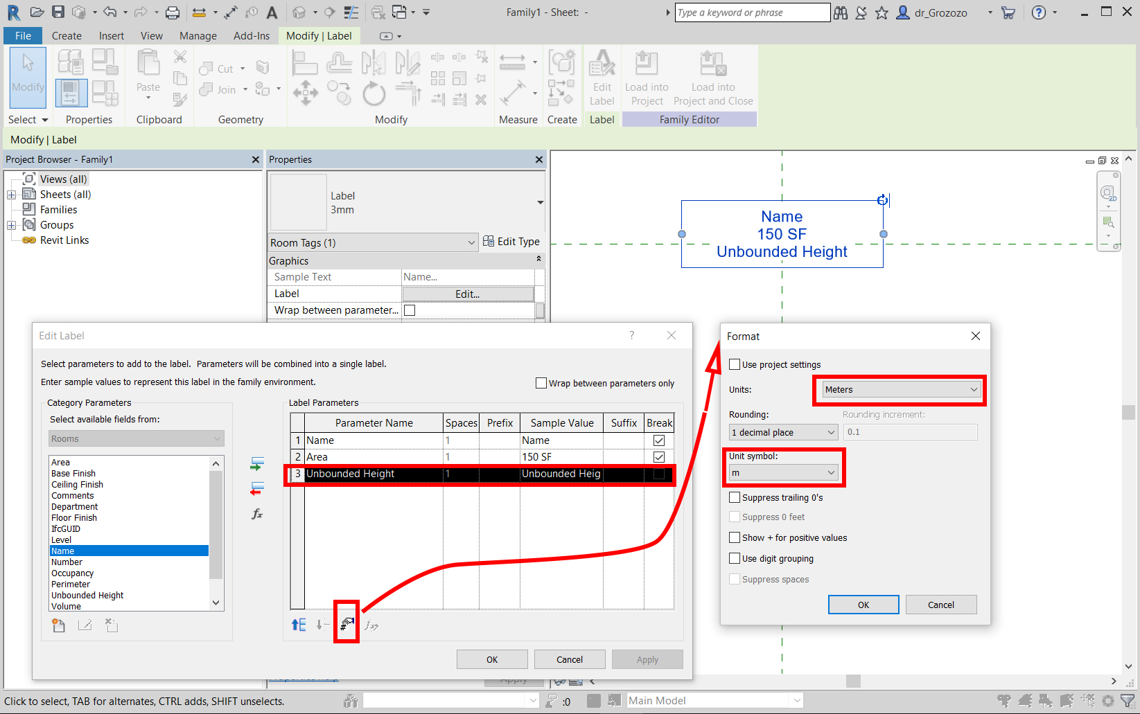 Solved: Change units in Room Tag - Unbounded Height - Autodesk Community