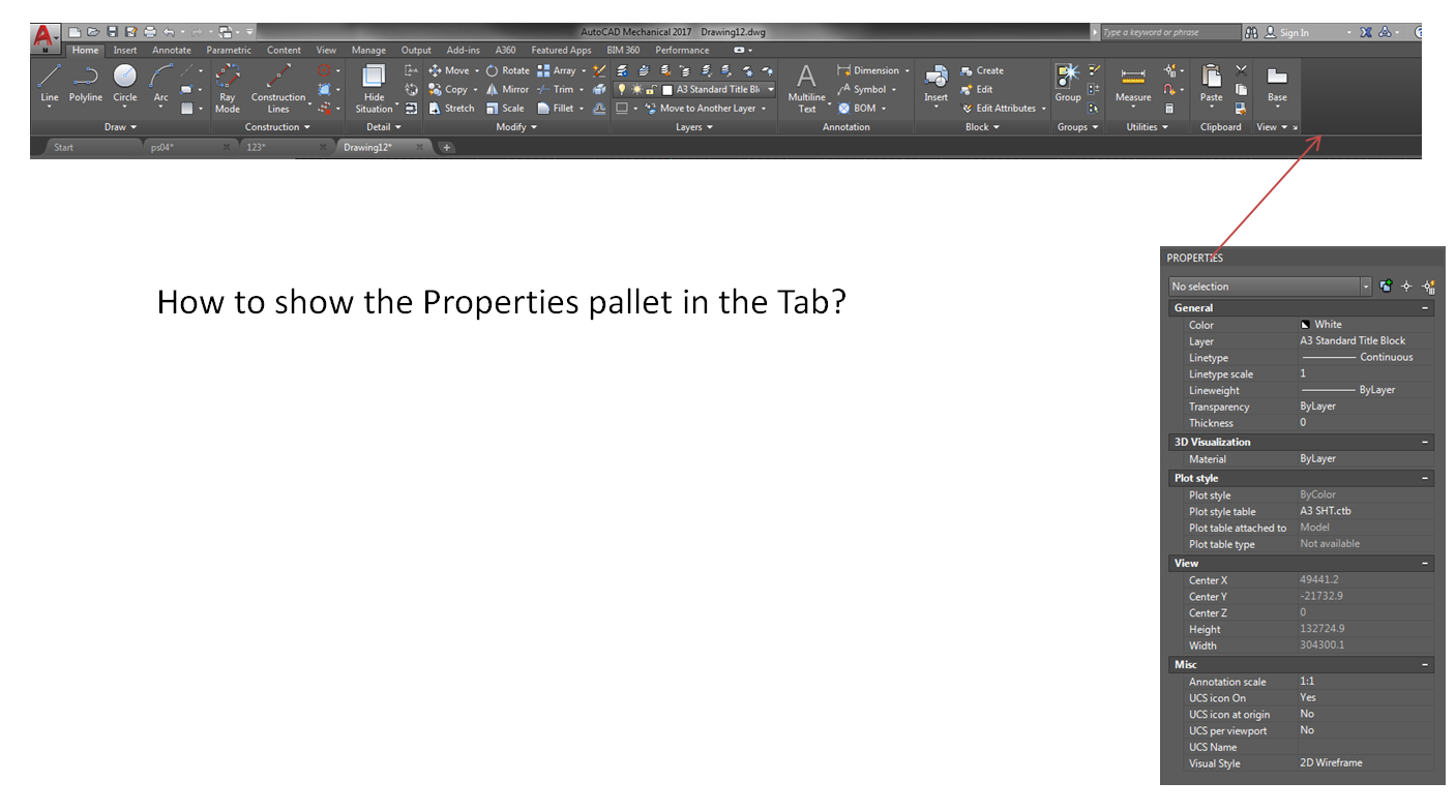 Solved: How to show the properties pallet in the Ribbon ACAD Mechanical? - Autodesk Community