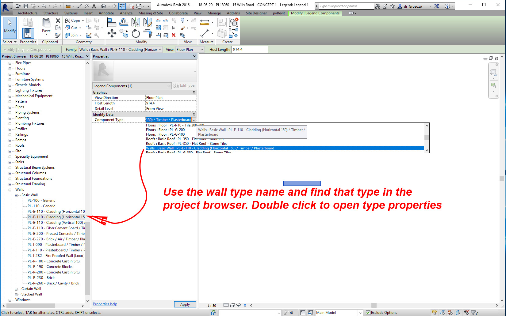 Solved: edit wall type at legend view - Autodesk Community