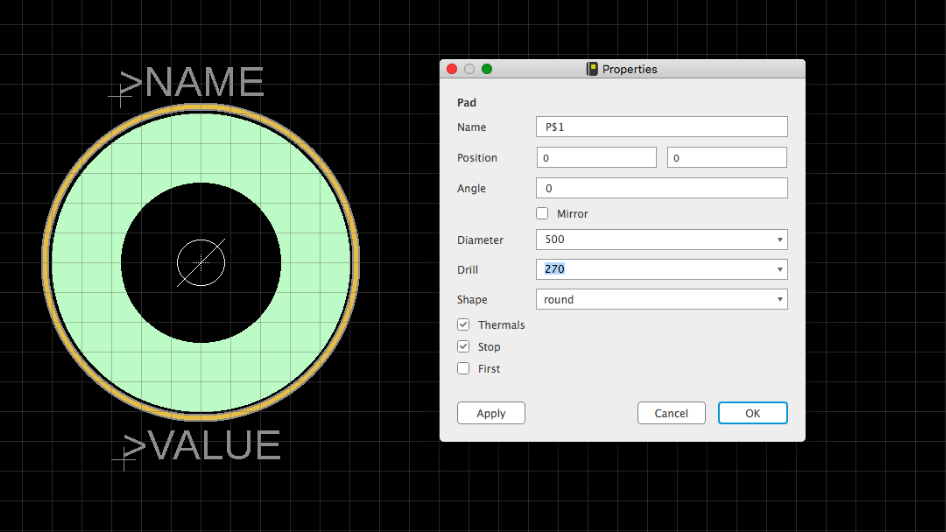 Solved: DRC errors with large custom via footprint - Autodesk Community
